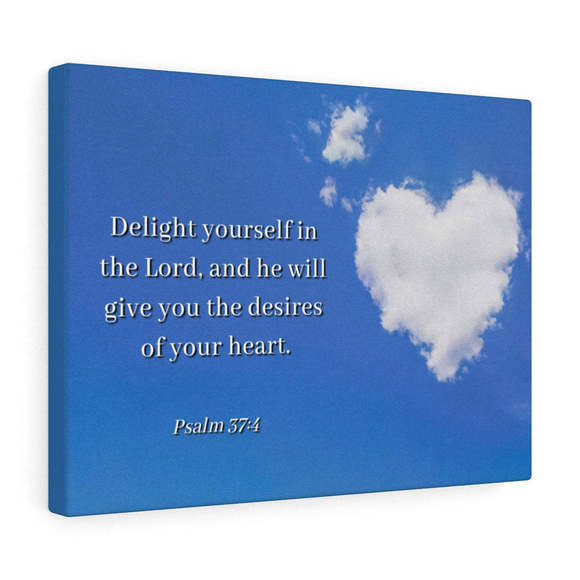 Express Your Love Gifts | Art | Scripture Sign Desires Of Heart Psalms 374 Bible Verse Canvas ...